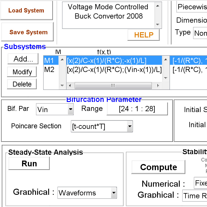 SBSDS - Stability and Bifurcation of Switched Dynamical System